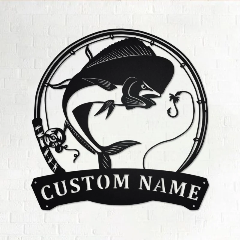 Personalized Mahi-mahi Fish Metal Sign, Fishing Metal Wall Art, Fishing ...