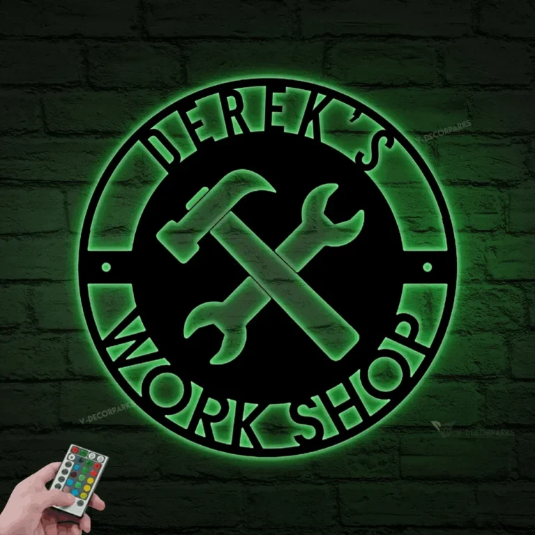 Personalized Wreck & Hammer Metal Sign With Led Light, Custom Wall Art ...