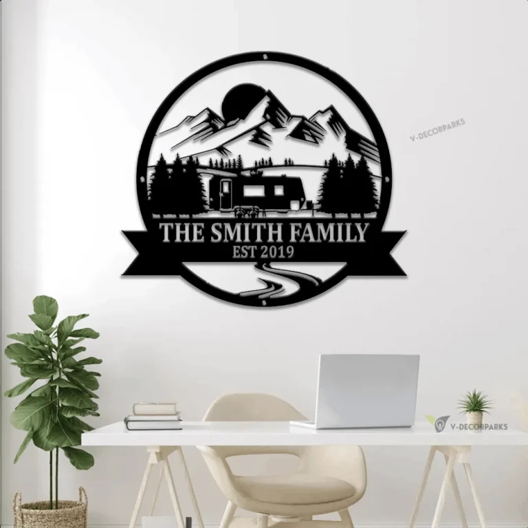 Personalized Rv Trailer With Mountain Scenery Metal Sign With Led ...