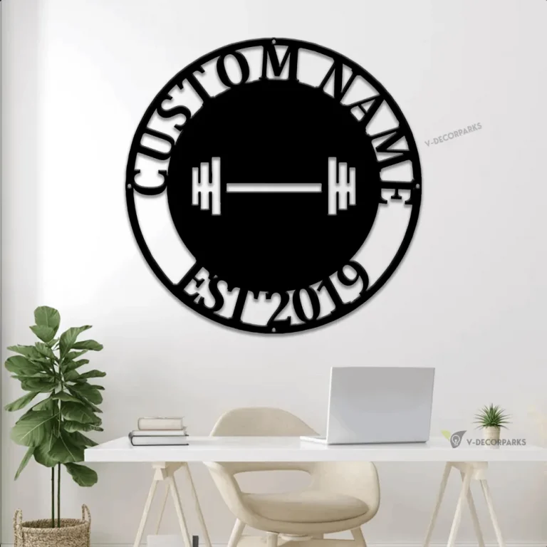 Gym Sign Personalized Home Gym Sign With Led Lights Custom Metal Gym ...