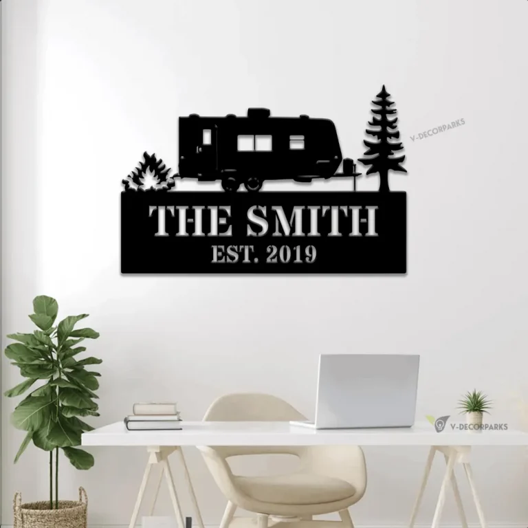 Personalized Camping Trailer Metal Sign With Led Lights, Custom Camper ...