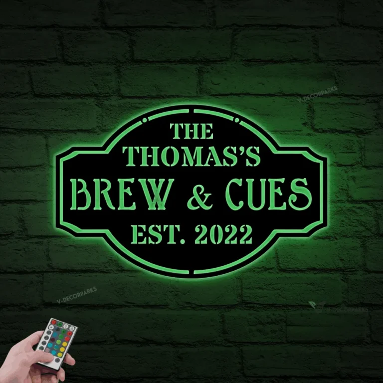 Personalized Bar Metal Sign With Led Lights, Custom Vintage Metal Wall ...