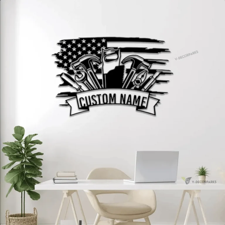 Personalized Garage Sign, Garage Metal Wall Art With Led Lights, Repair ...