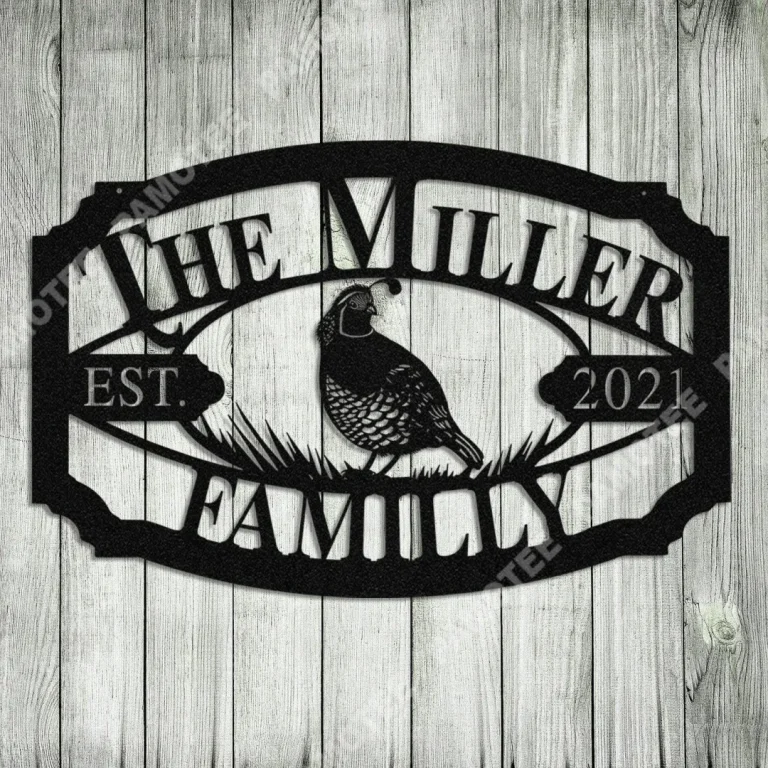 Personalized Family Name Pheasant Deer Hunting Metal Decor | Nalaprint