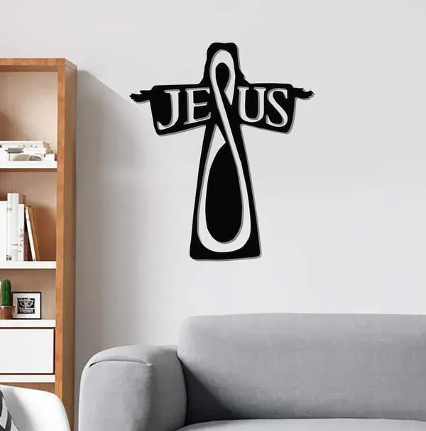 Bible Jesus In Cross Cut Metal Sign Cut Metal Sign | Nalaprint