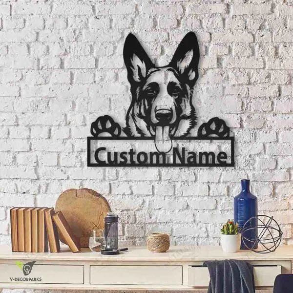 German Shepherd Personalized Metal Wall Decor, Cut Metal Sign, Metal ...