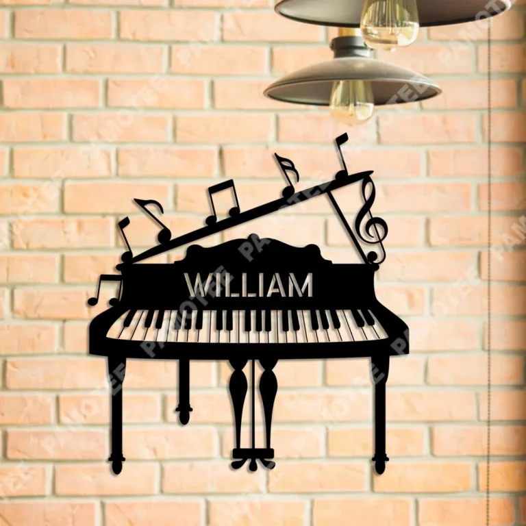 Custom Name On Piano Metal Art, Home Decor Wedding Gift | Nalaprint
