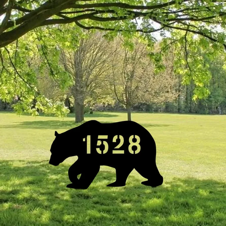 Personalized Address Bear Yard Sign, Metal Stake, Gift For Hunting ...