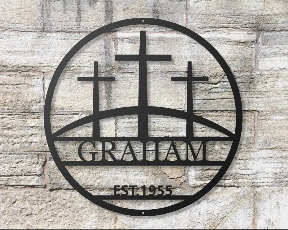 Personalized Cross Name Sign, Metal Sign Wall Decor, Metal Sign Outdoor ...