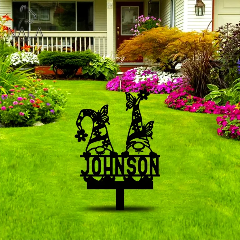 Custom Garden Gnomes With Butterfly Metal Garden Art, Gnomes Metal Yard ...