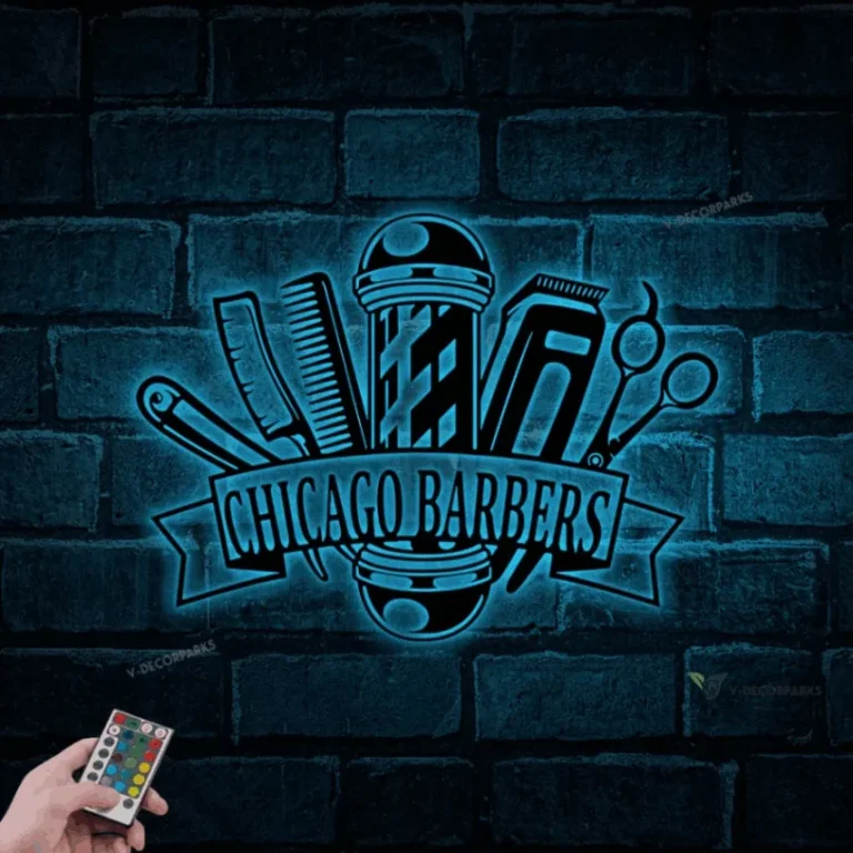 Barber Shop Sign With Led Lights, Personalized Barber Sign, Custom ...