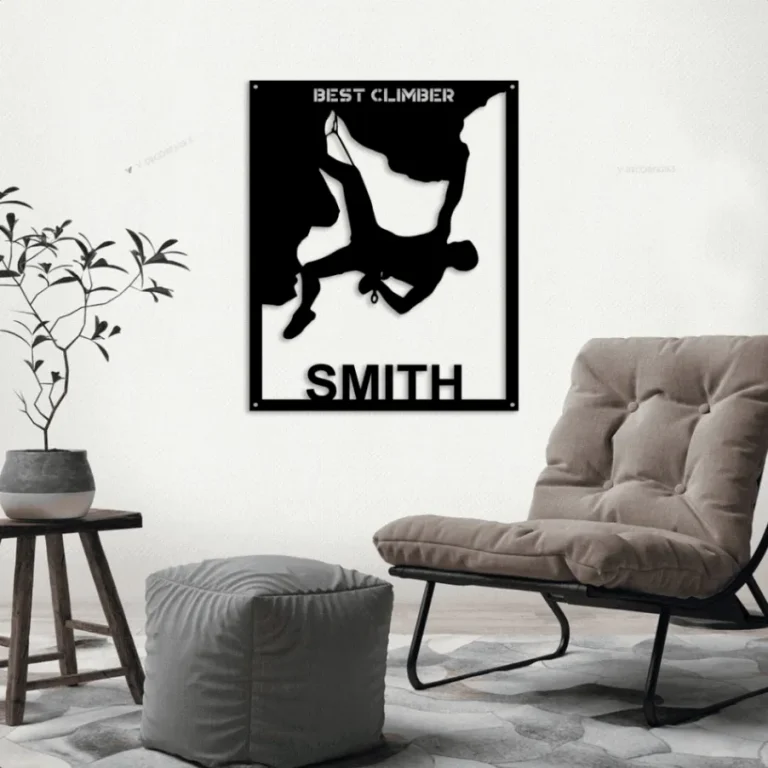 Customized Climber Sign Led Lights Monogram Steel Sign Personalized ...