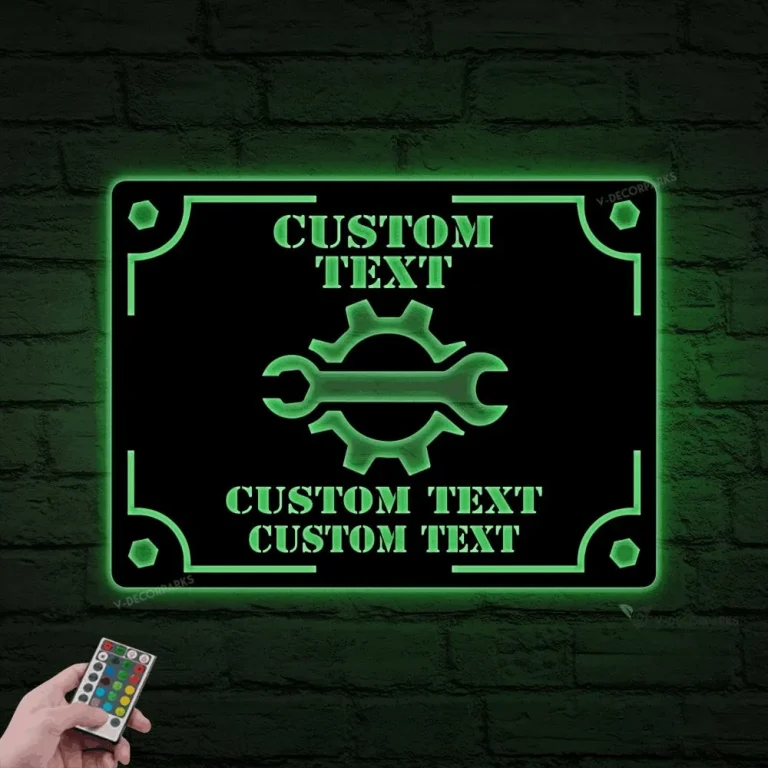 Custom Garage Metal Wall With Led Lights, Workshop Sign, Can't Fix ...