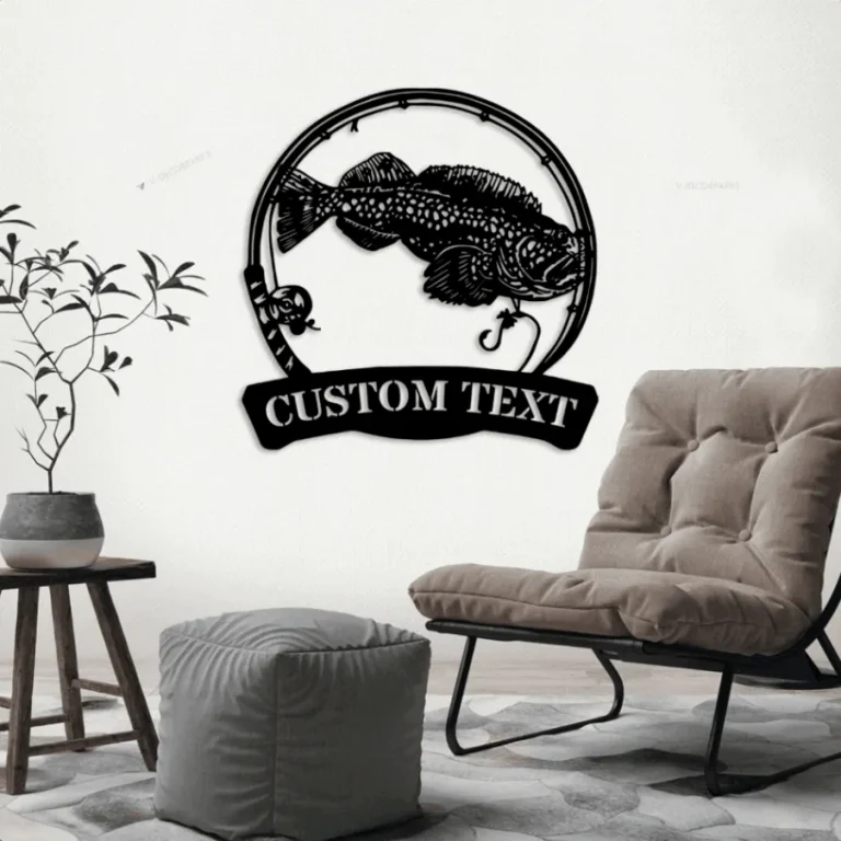 Custom Lingcod Fishing Metal Sign Led Lights, Personalized Fisher Name ...