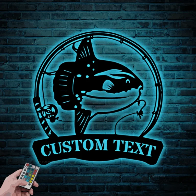 Custom Ocean Sunfish Fishing Metal Sign Led Lights, Personalized Fisher ...