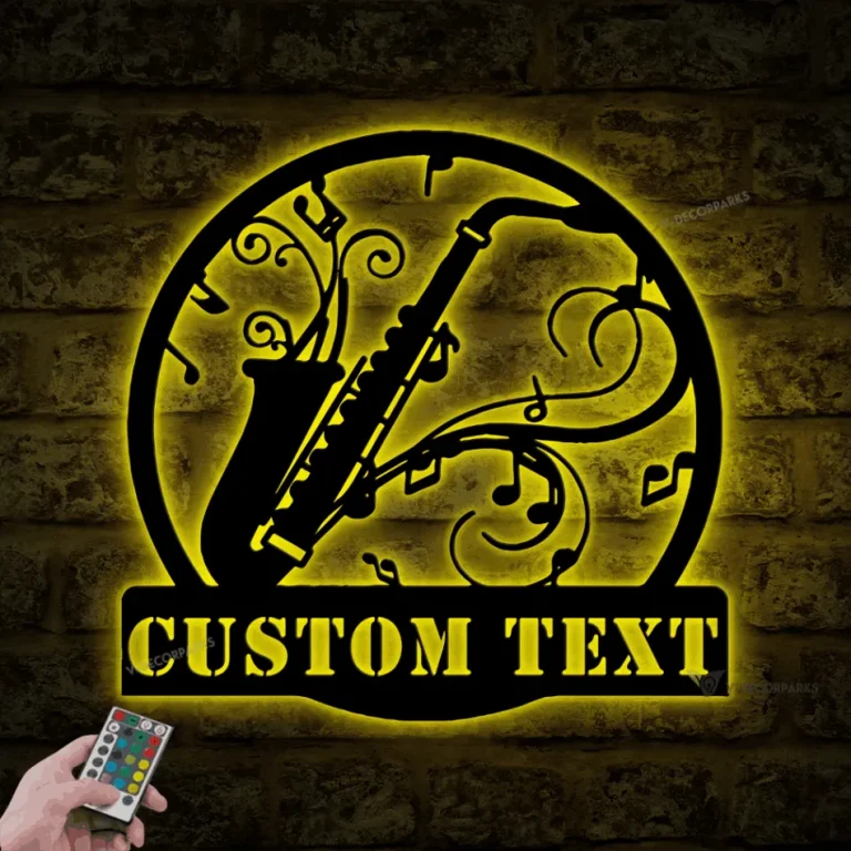 Custom Saxophone Musical Instrument Metal Wall Art Led Light ...
