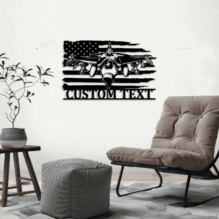 Custom Us Fighter Jet Pilot Metal Sign Led Lights, Personalized ...