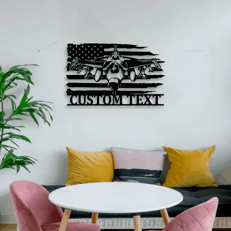 Custom Us Fighter Jet Pilot Metal Sign Led Lights, Personalized ...