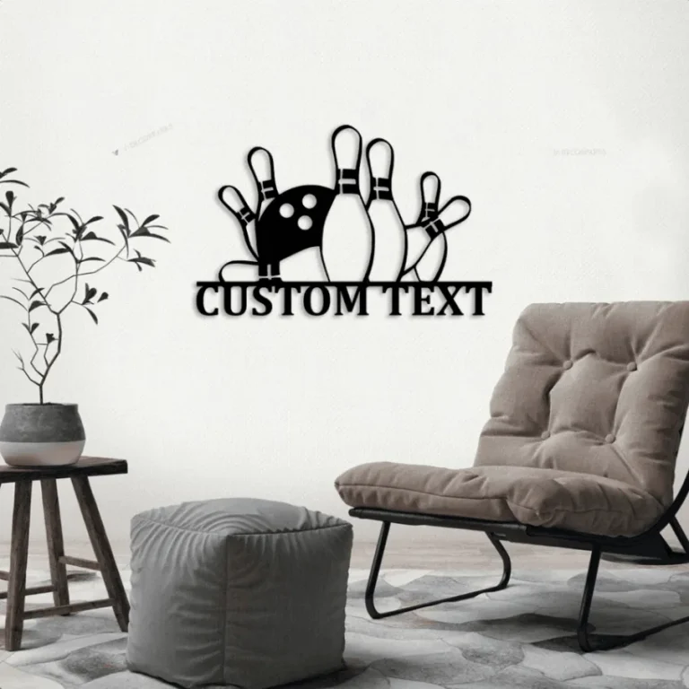 Customizable Metal Bowling Sign With Led Lights, , Bowling Gift, Game ...