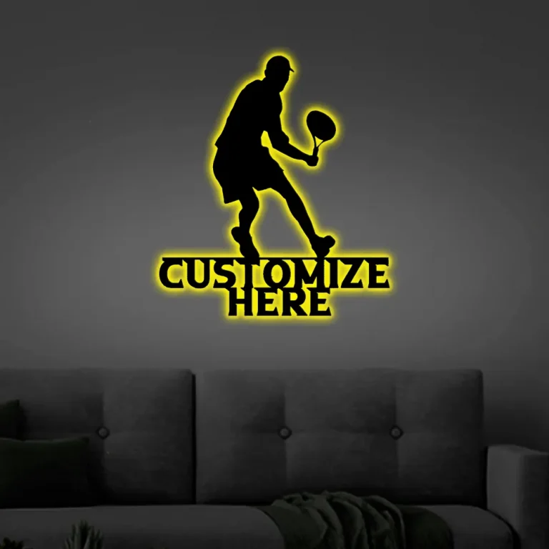 Customizable Metal Tennis Player Led Lights Sign, Personalized Tennis ...