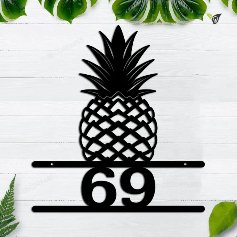 Custom Pineapple Metal Address Sign, Metal House Numbers, Metal Address ...