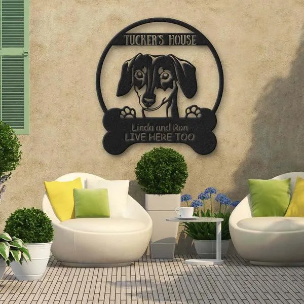 Dachshund's House Dog Lovers Personalized Metal Sign Cut Metal Sign ...