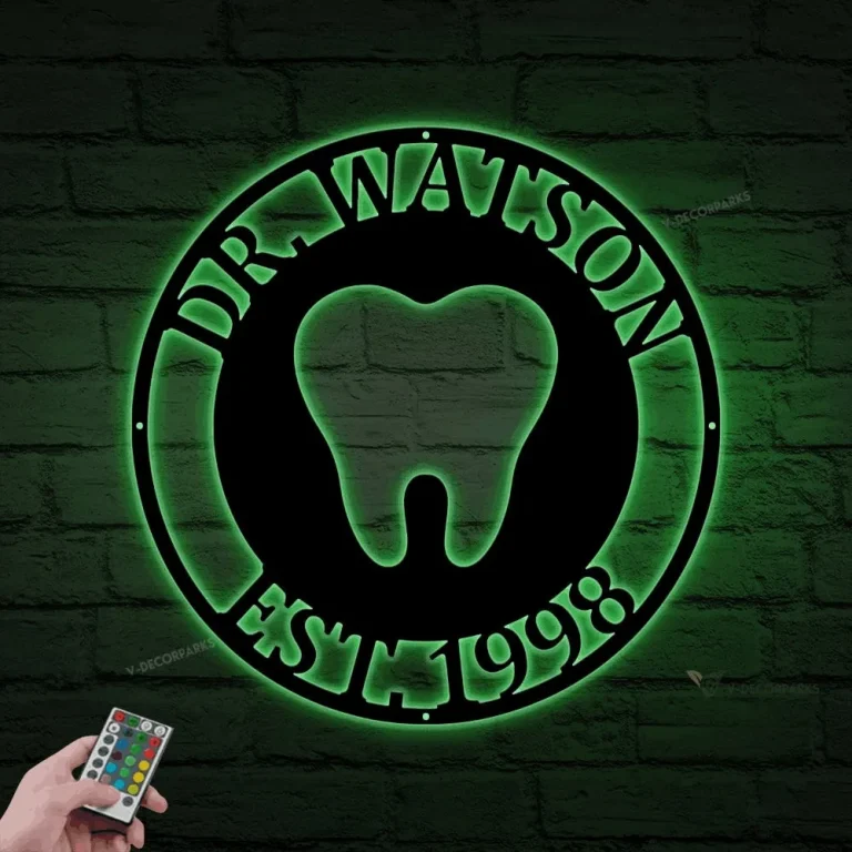 Dentist Office Wall Decor With Led Lights, Dentist Gift, Dental Office ...