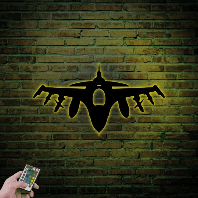 F16 Metal Sign With Led Lights, Military Jet Plane, Fighter Jet Metal ...