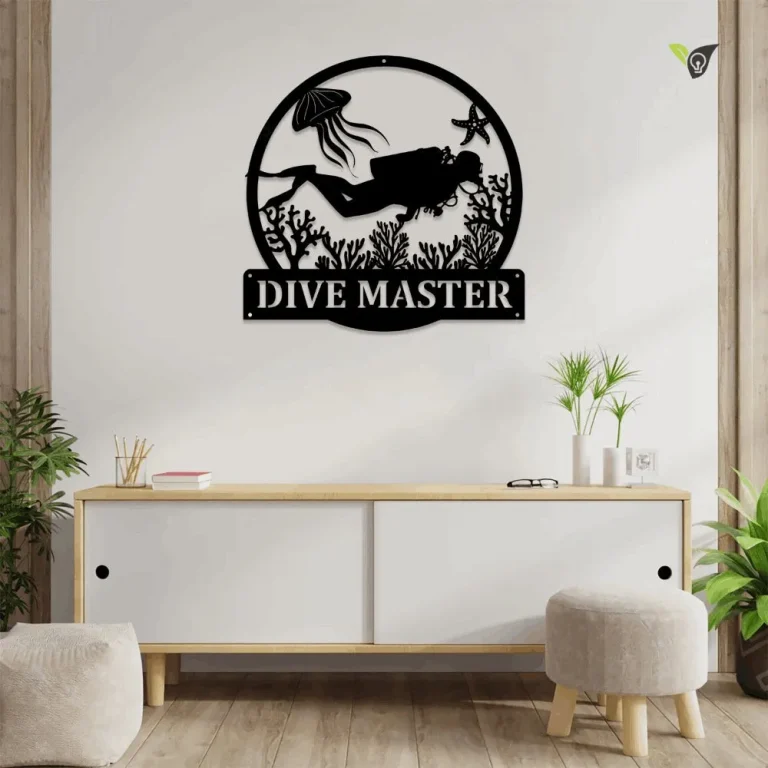Personalized Scuba Diving Sport Monogram Metal Sign With Led Lights Art ...