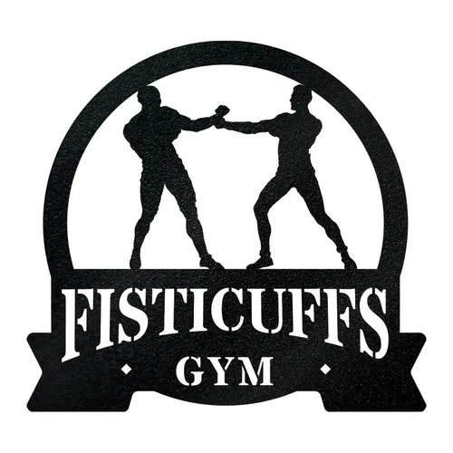 Gym Boxing Monogram Custom Name Metal Sign, Personalized Name Cut Metal ...