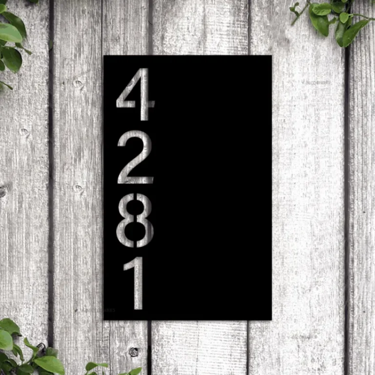 Home Address Sign With Planter Led Lights, House Numbers Sign Floral ...