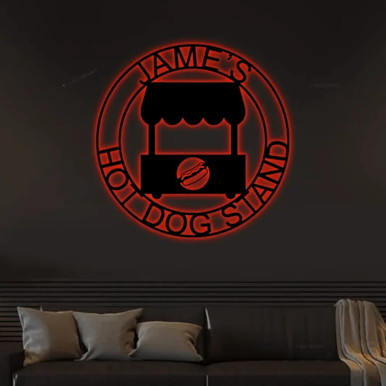 Hot Dog Stand Sign With Led Lights, Hot Dog Shop Sign, Personalized Hot ...