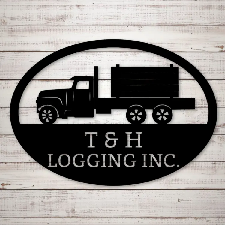 Log Truck Custom Name Metal Sign Personalized Monogram Wall Metal Art ...
