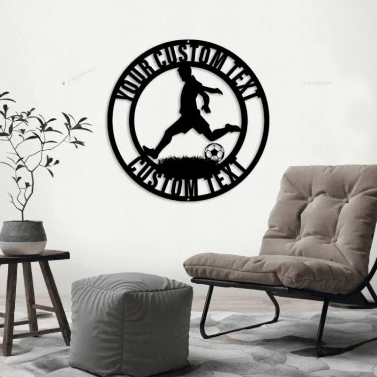 Personalized Led Lights Soccer Name Sign, Custom Football Monogram Wall ...