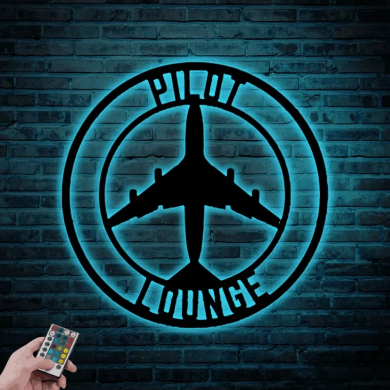 Personalized Aviation Metal Signs With Led Lights, Pilot Gift, Airplane ...