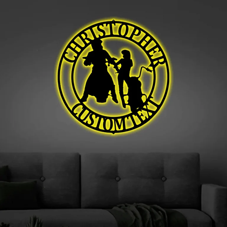 Personalized Led Lights, Biker Sign Monogram Steel Sign, Custom Couple ...