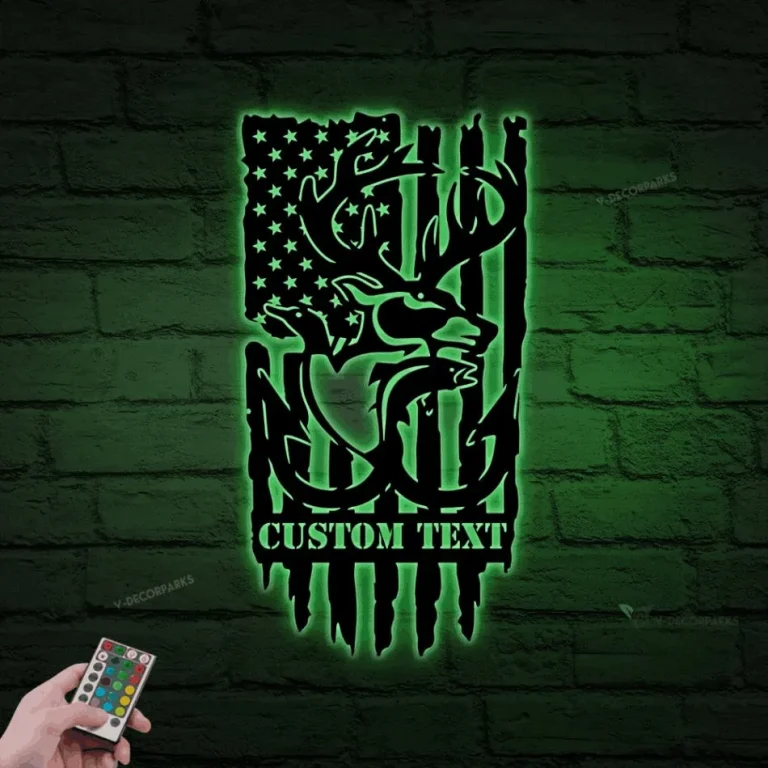 Personalized Deer Duck Fish Metal Sign With Led Lights, Custom Hunting ...