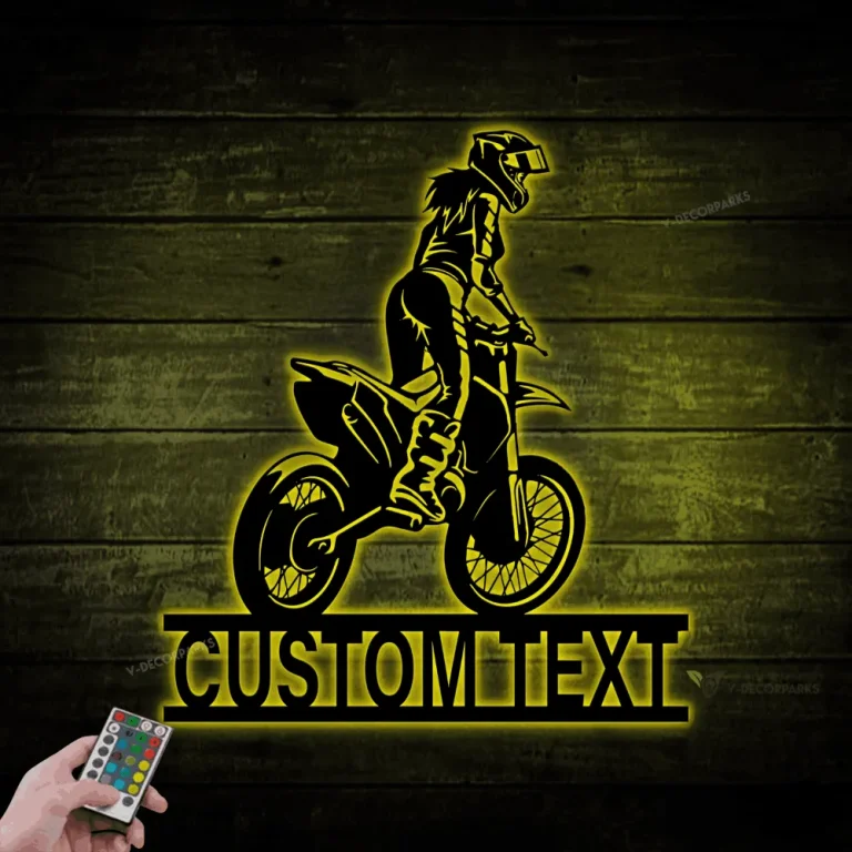 Personalized Dirt Bike Metal Sign With Led Lights, Dirt Bike Lovers ...
