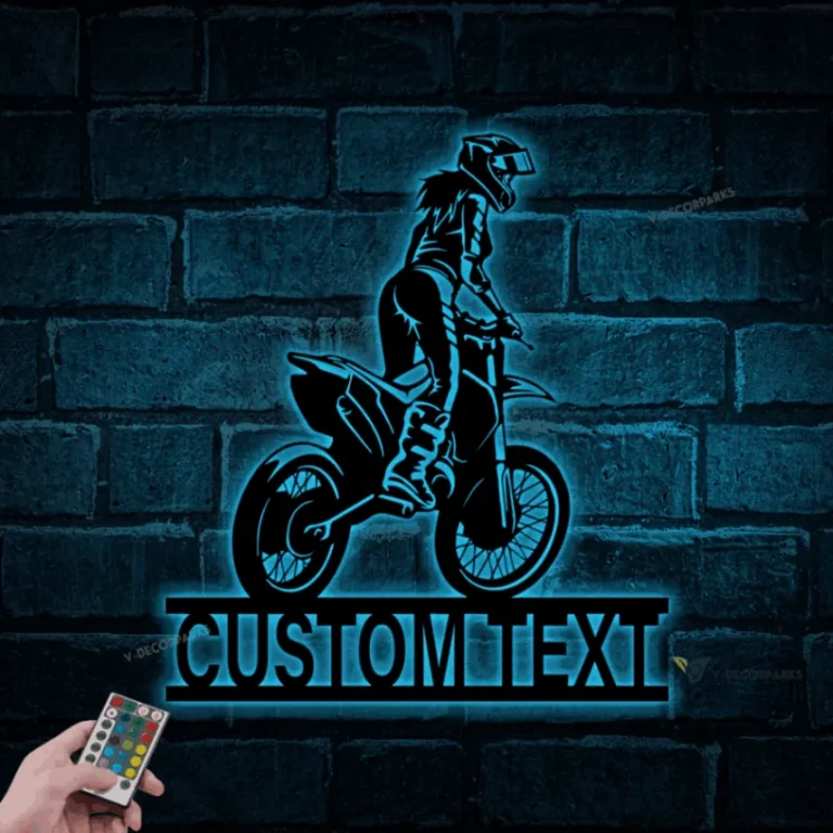 Personalized Dirt Bike Metal Sign With Led Lights, Dirt Bike Lovers ...