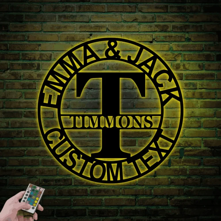 Personalized Family Name Led Lights, Metal Sign, Last Name Sign ...