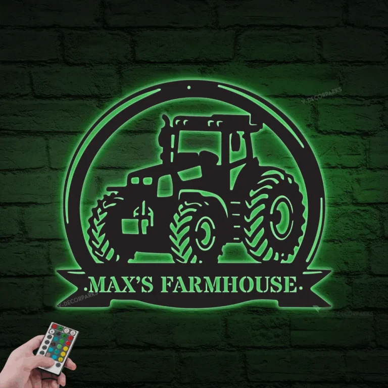 Personalized Tractor Metal Sign With Led Lights, Farmhouse Decor, Gift ...