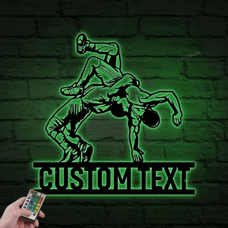 Personalized Wrestling Metal Sign With Led Lights, Wrestling Team Gift ...