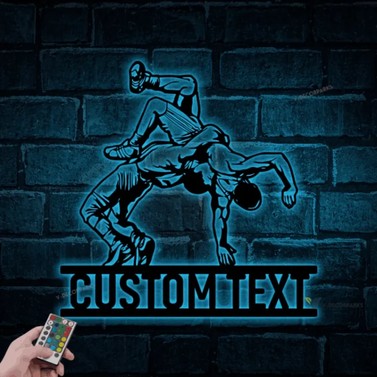 Personalized Wrestling Metal Sign With Led Lights, Wrestling Team Gift ...