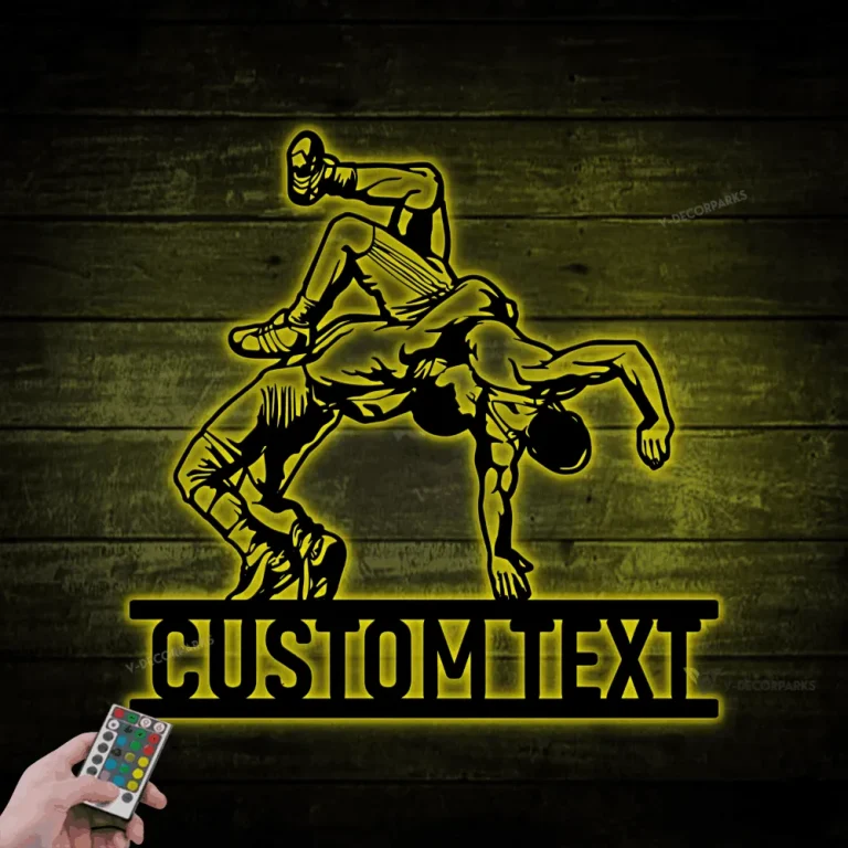 Personalized Wrestling Metal Sign With Led Lights, Wrestling Team Gift ...
