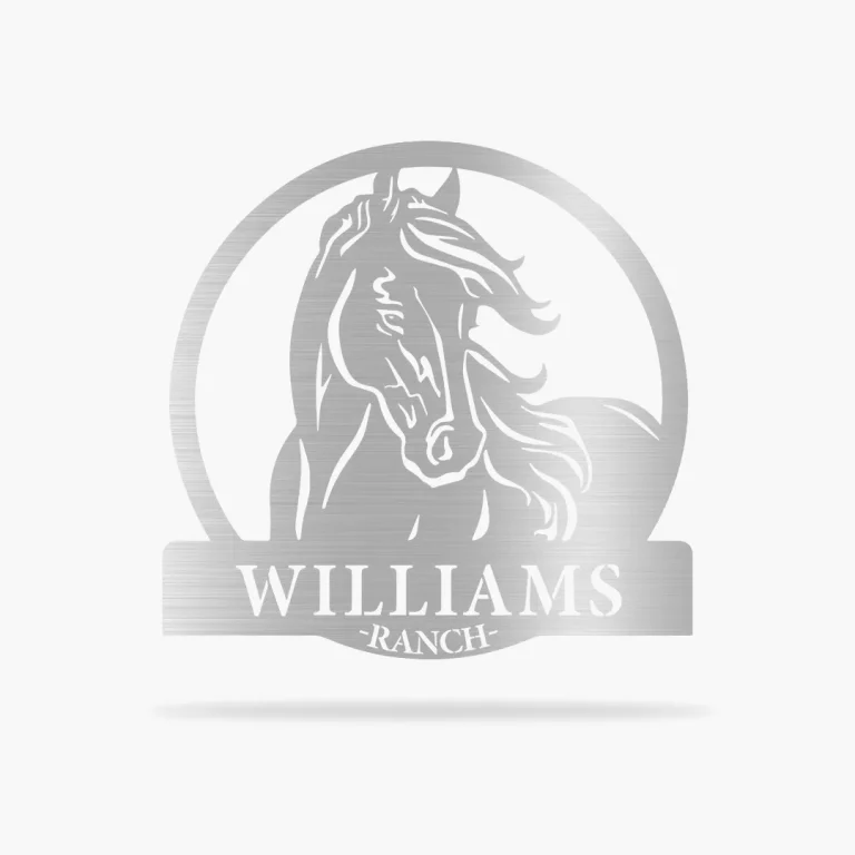 Horse Ranch Monogram, Cut Metal Sign | Nalaprint