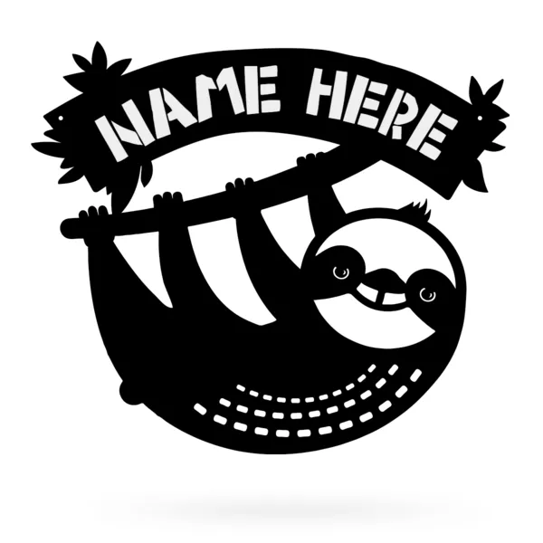 Sloth Character Monogram, Cut Metal Sign, Metal Wall Art, Metal House ...