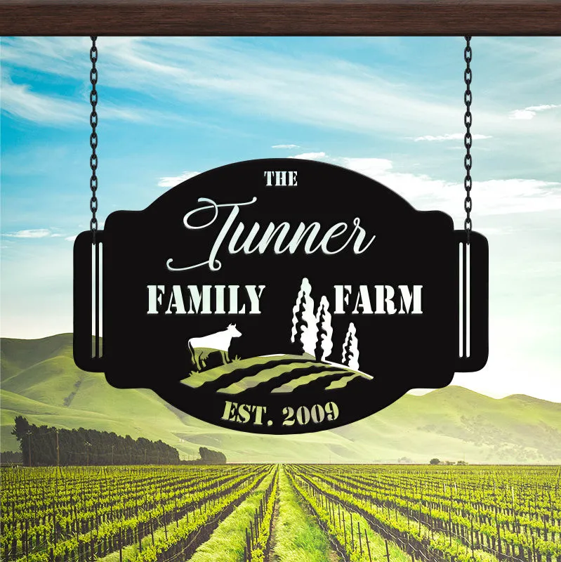 Personalized The Family Farm Name Metal Sign, Personalized Monogram ...