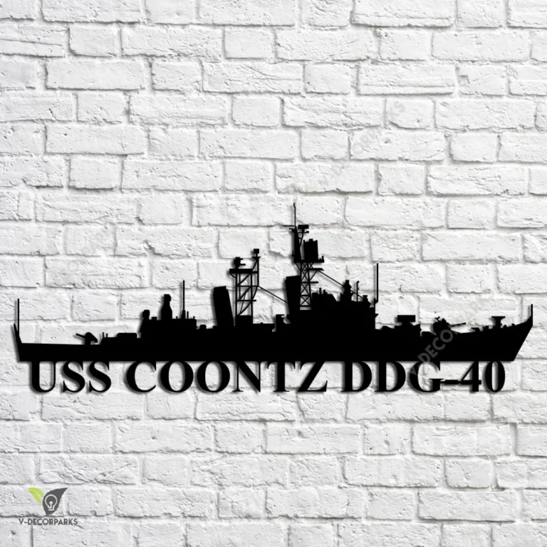 Uss Coontz Ddg-40 Navy Ship Metal Art, Navy Ships Silhouette Metal Gift ...