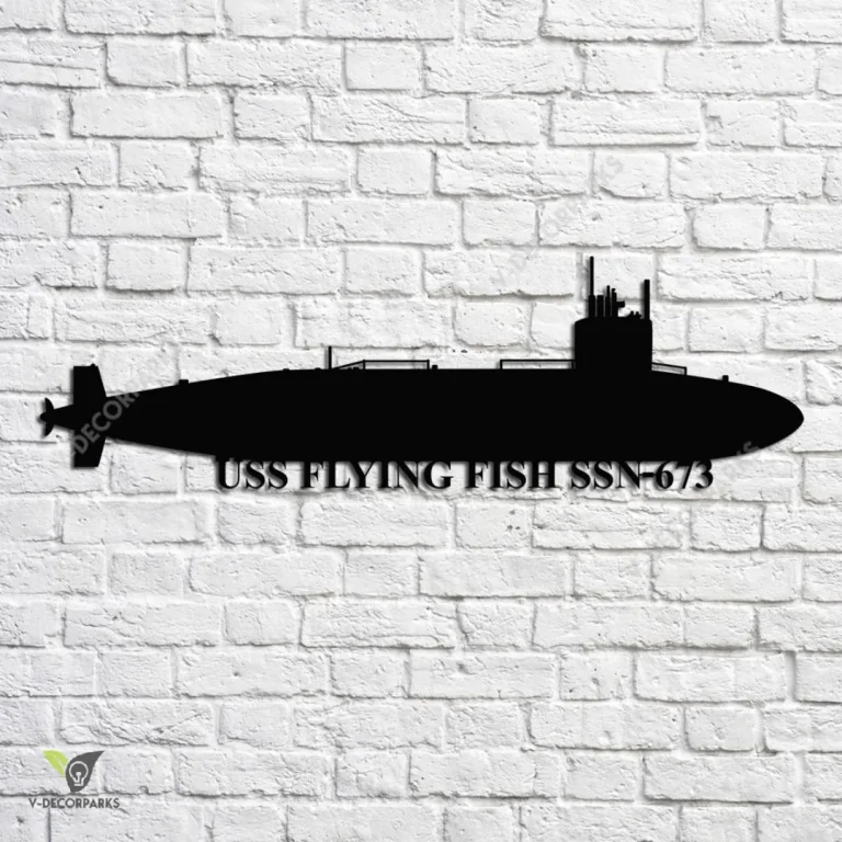 Uss Flying Fish Ssn-673 Navy Ship Metal Art, Navy Ships Silhouette ...