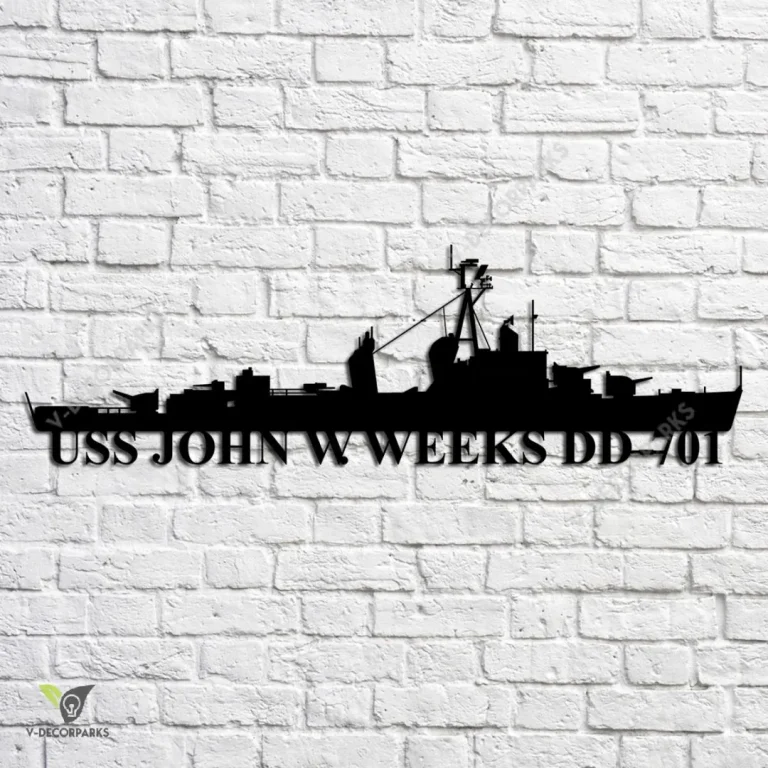 Uss John W. Weeks Dd-701 Navy Ship Metal Art, Navy Ships Silhouette ...